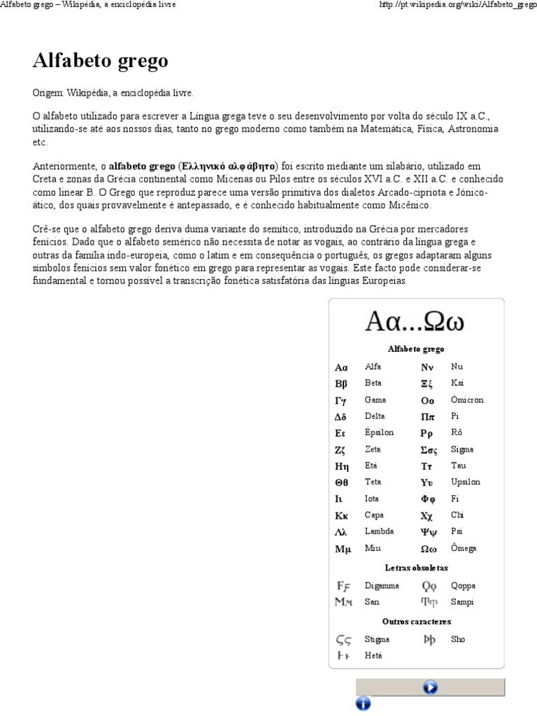 Alfabeto Grego | PDF | Alfabeto Grego | Língua Grega