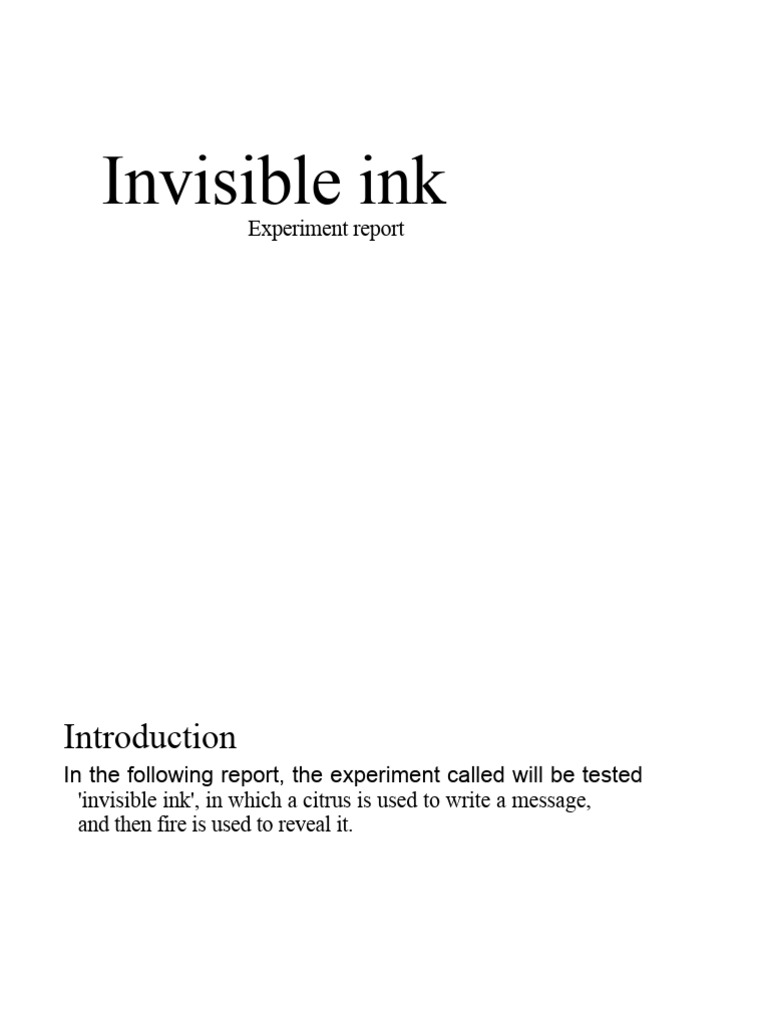 Invisible Ink | PDF