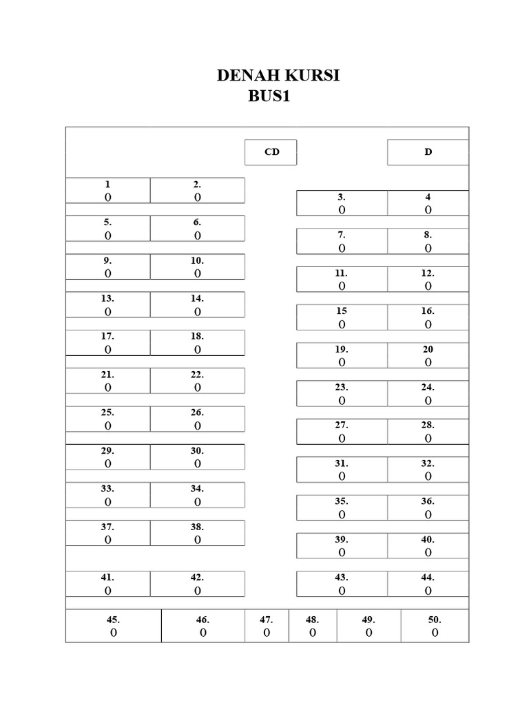 Contoh Sketsa Kursi Bus 50 Kursi | PDF