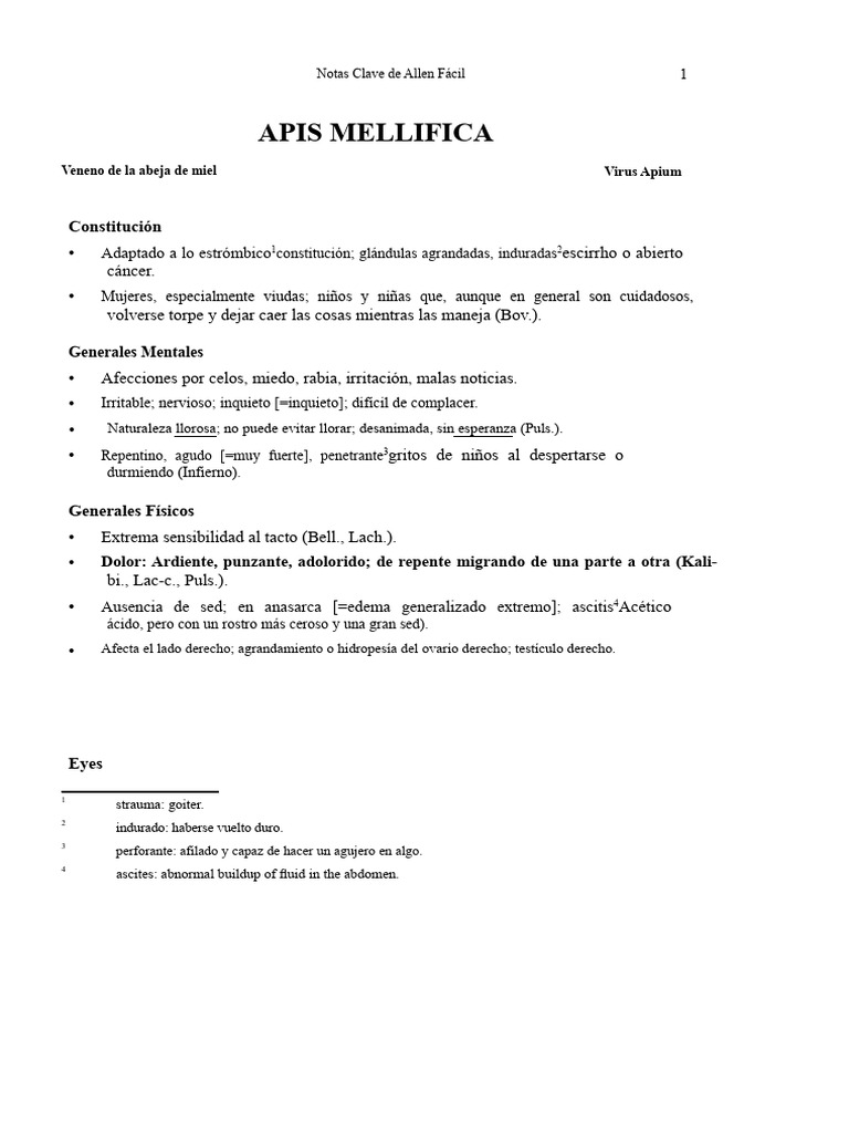 Apis Mel | PDF | Edema | Enfermedades y trastornos