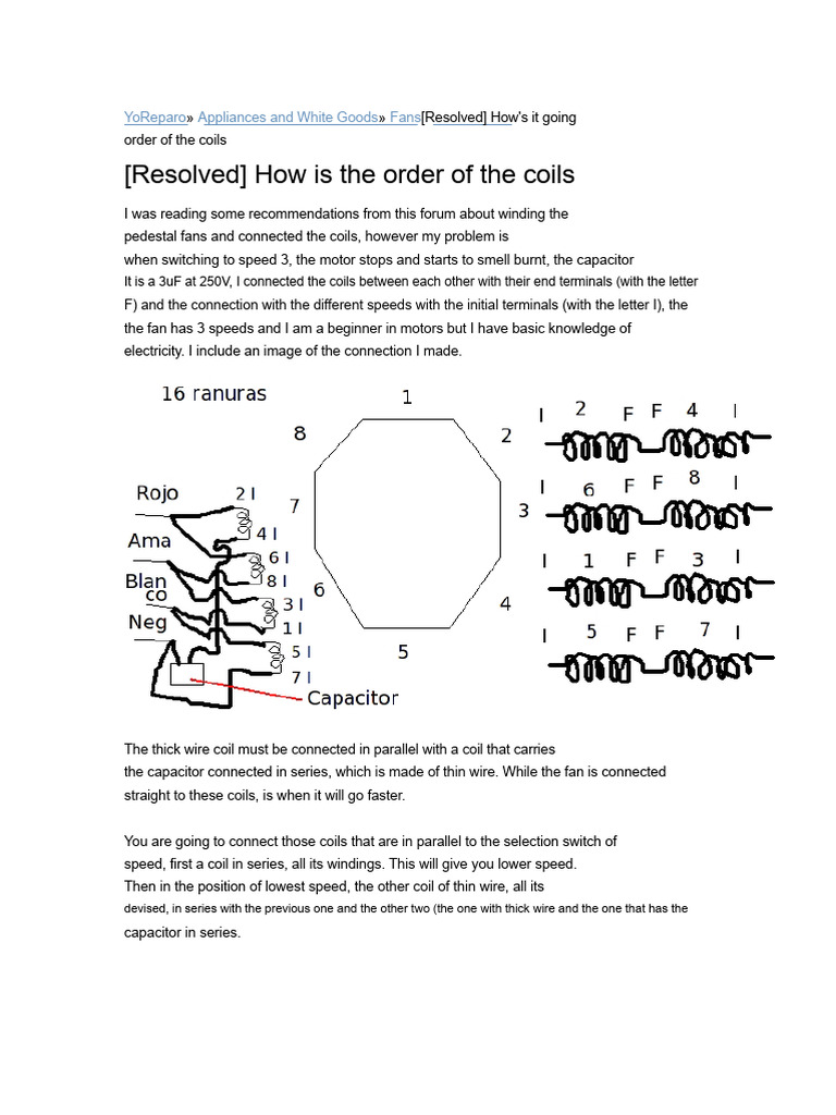 I Repair The Coils of A Fan | PDF | Electric Motor | Inductor