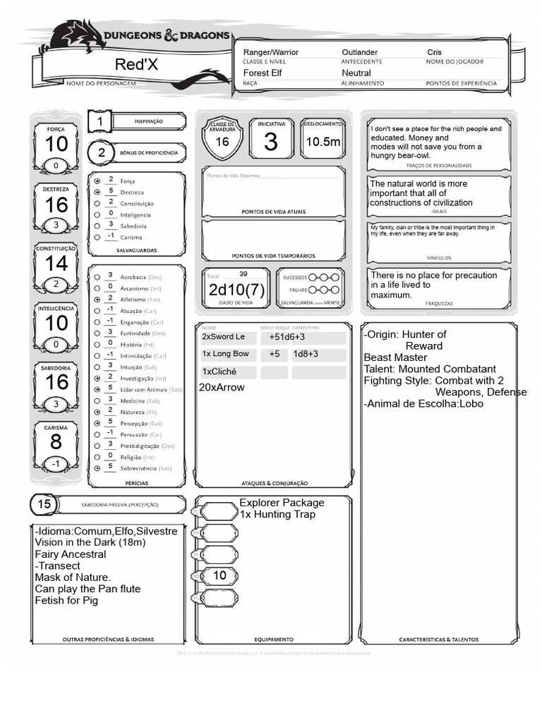 Editable Official D&D 5E Character Sheet | PDF
