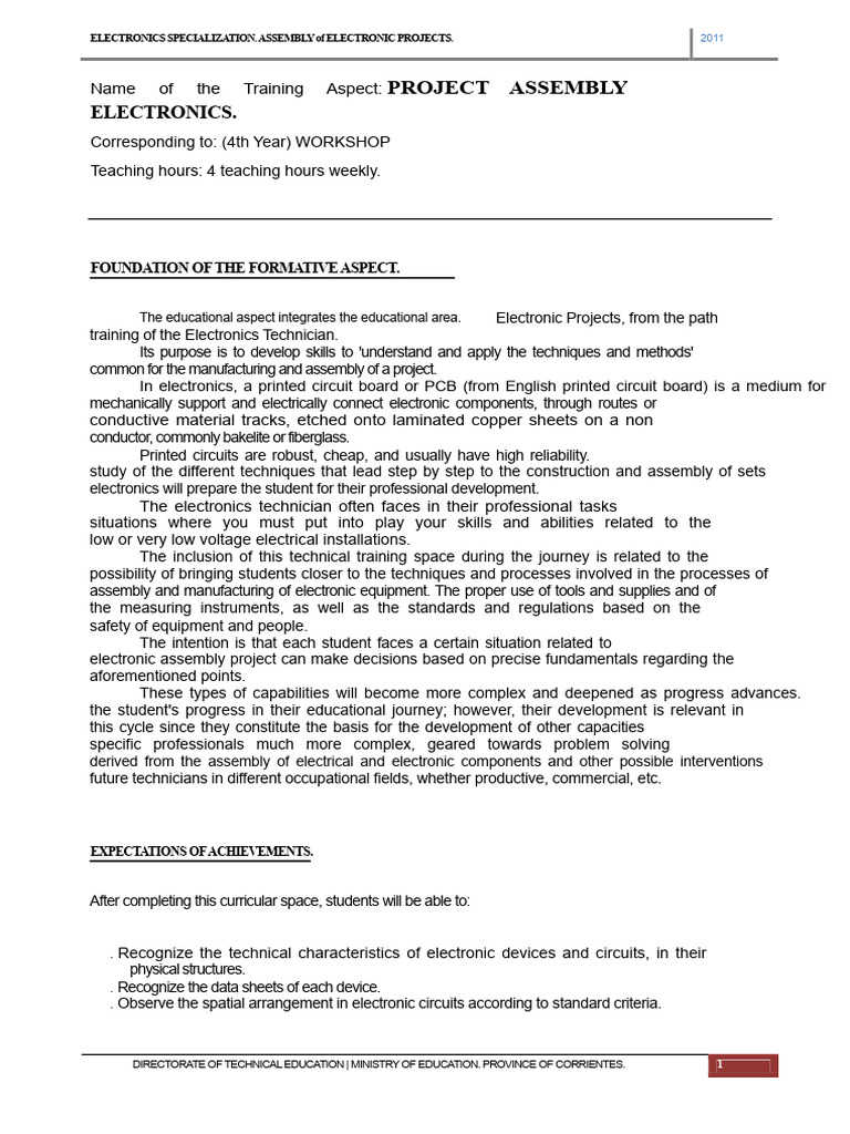 Electronics Project Assembly Training Guide | PDF | Printed Circuit ...
