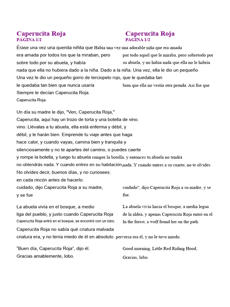 Cuentos Infantiles | PDF | Caperucita Roja | Los cuentos de los ...