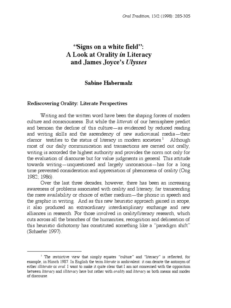 Orality Literacy | PDF | Literacy | Linguistics