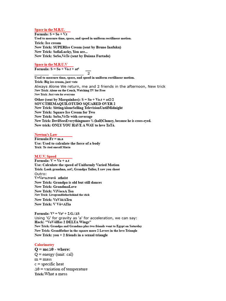 Physics Tips | PDF | Potential Energy | Force
