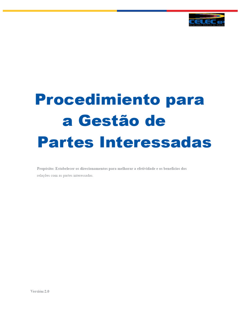 Procedimento de Gestão de Partes Interessadas | PDF