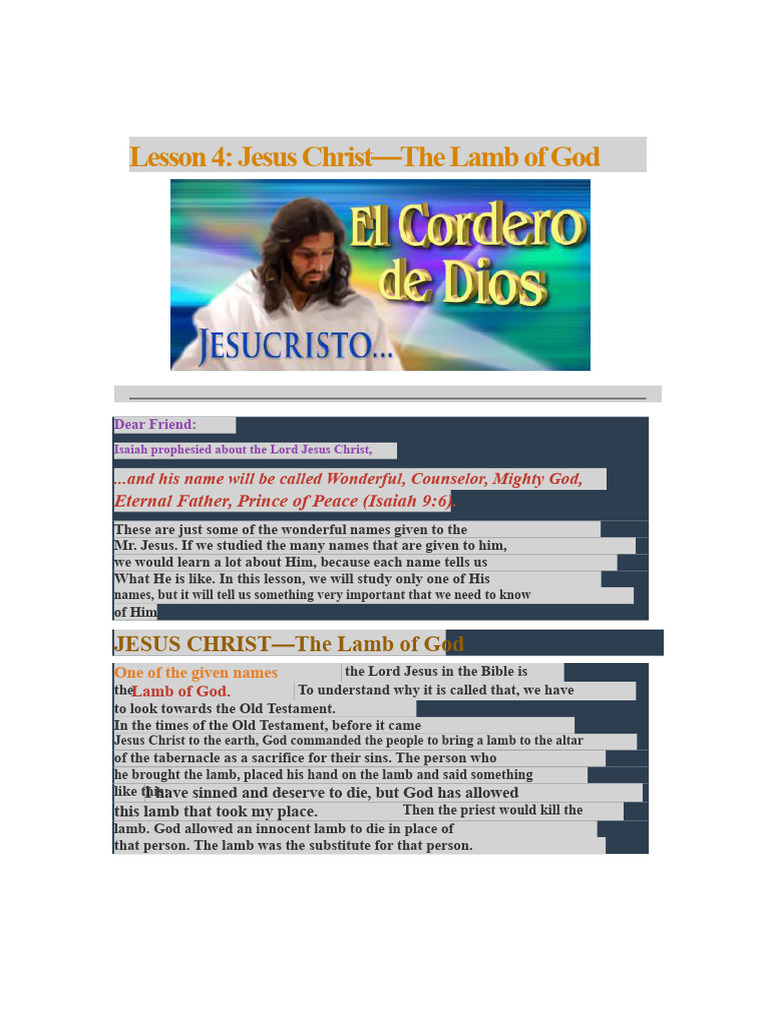 The Lamb of God | PDF | Jesus | Lamb Of God