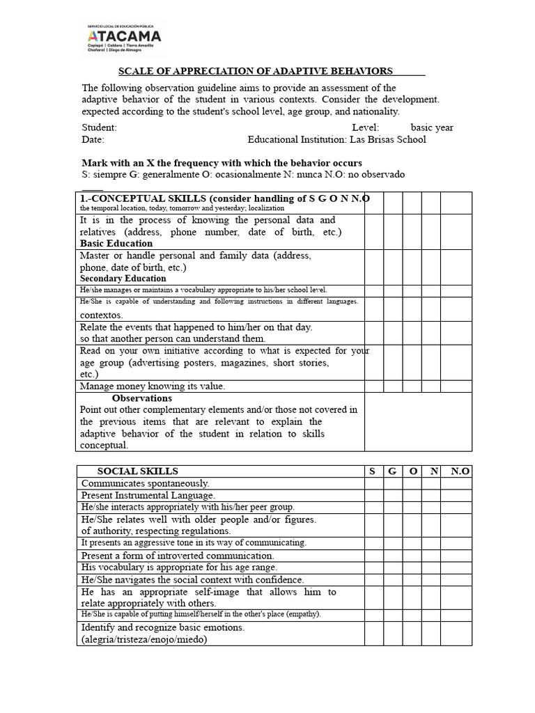 Assessing Student Adaptive Behaviors | PDF | Behavioural Sciences ...