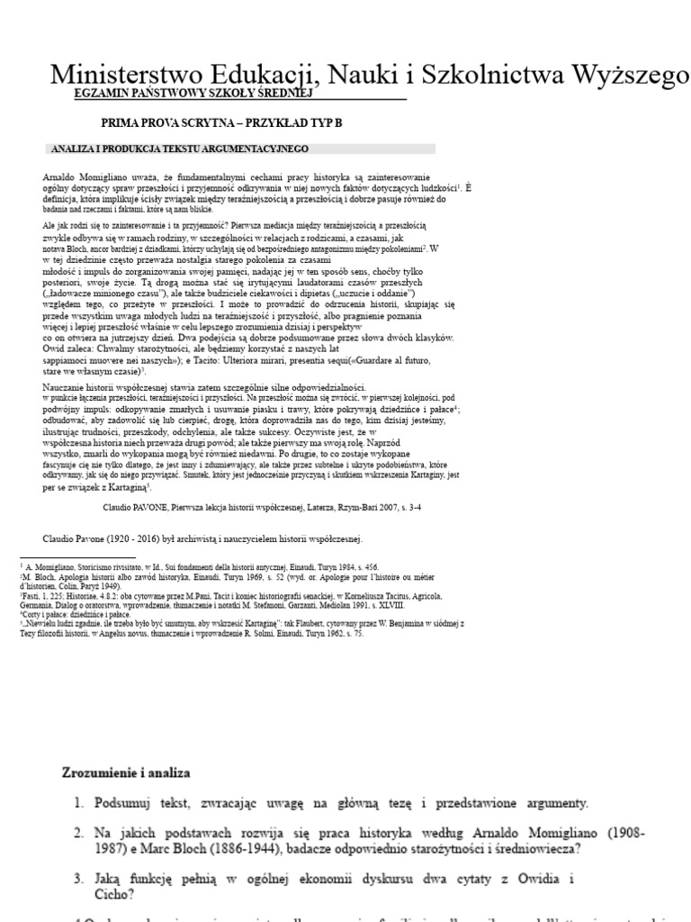 Przykład Tematu Tekstu Argumentacyjnego 1 | PDF