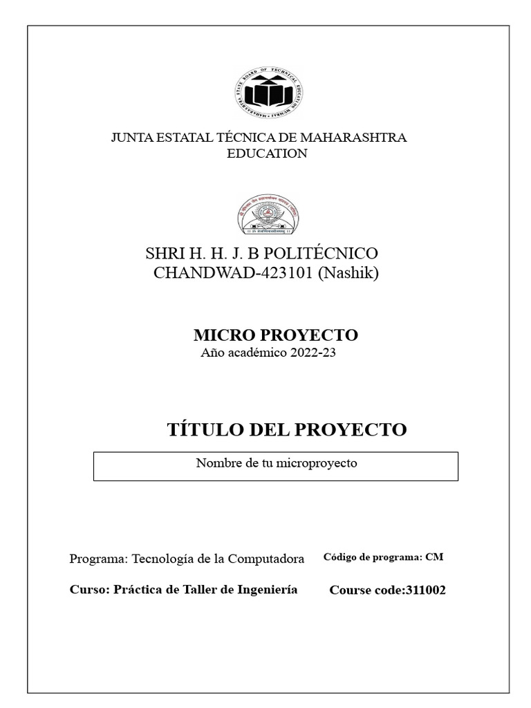 Formato de Microproyecto EWP | PDF | Software | Programa de computadora