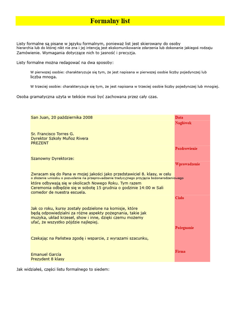 Formalny List | PDF