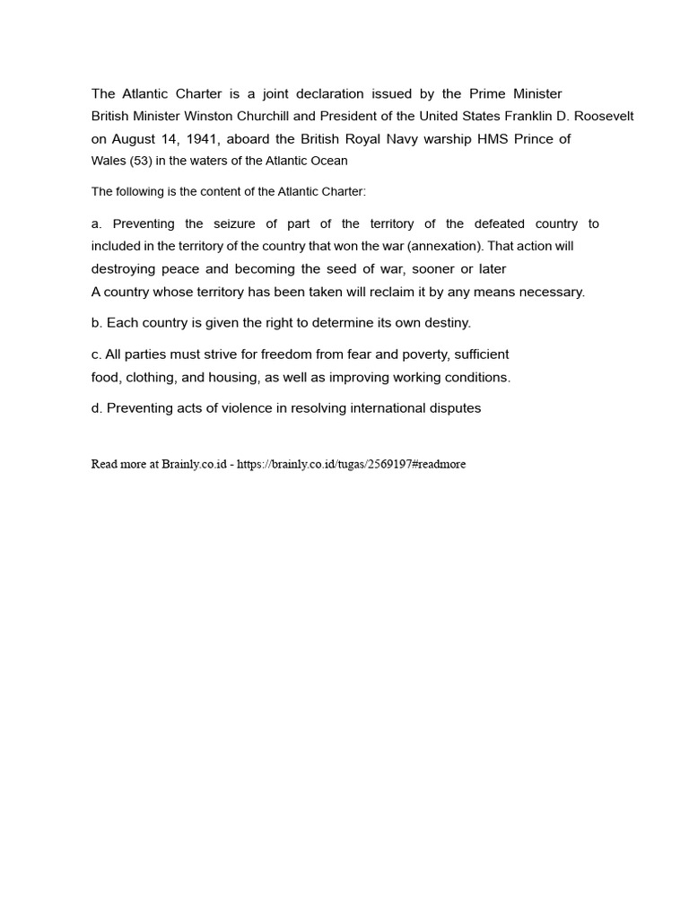 Atlantic Charter | PDF