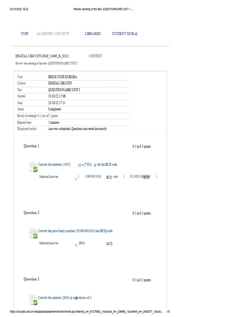 Review Sending of The Test - Questionnaire Unit I - .. | PDF ...