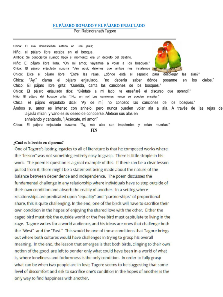 El Pájaro Doméstico y El Pájaro Enjaulado | PDF