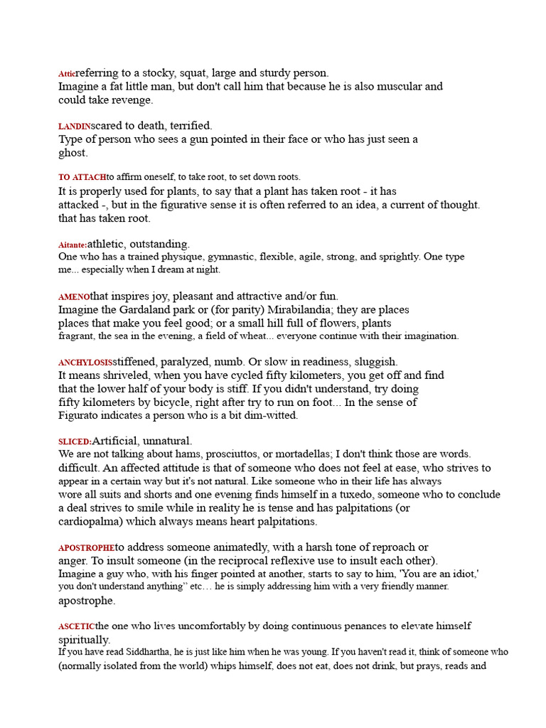 Difficult Words List and Explanation | PDF | Hedonism | Pleasure