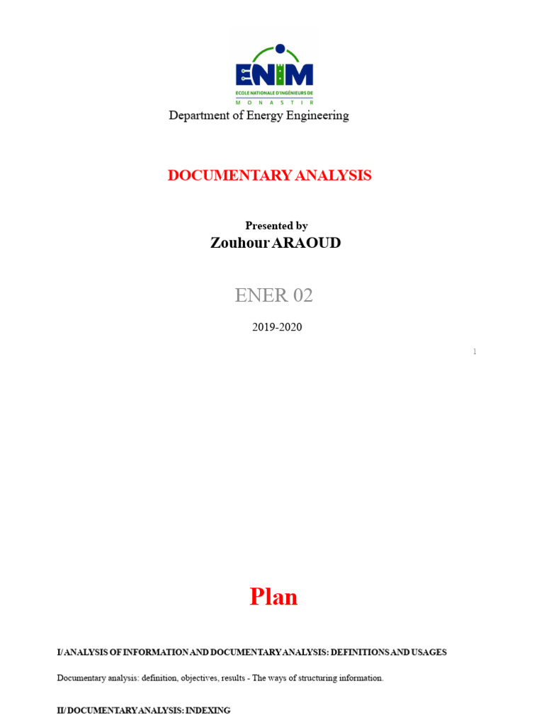 Documentary Analysis | PDF | Information | Index Term
