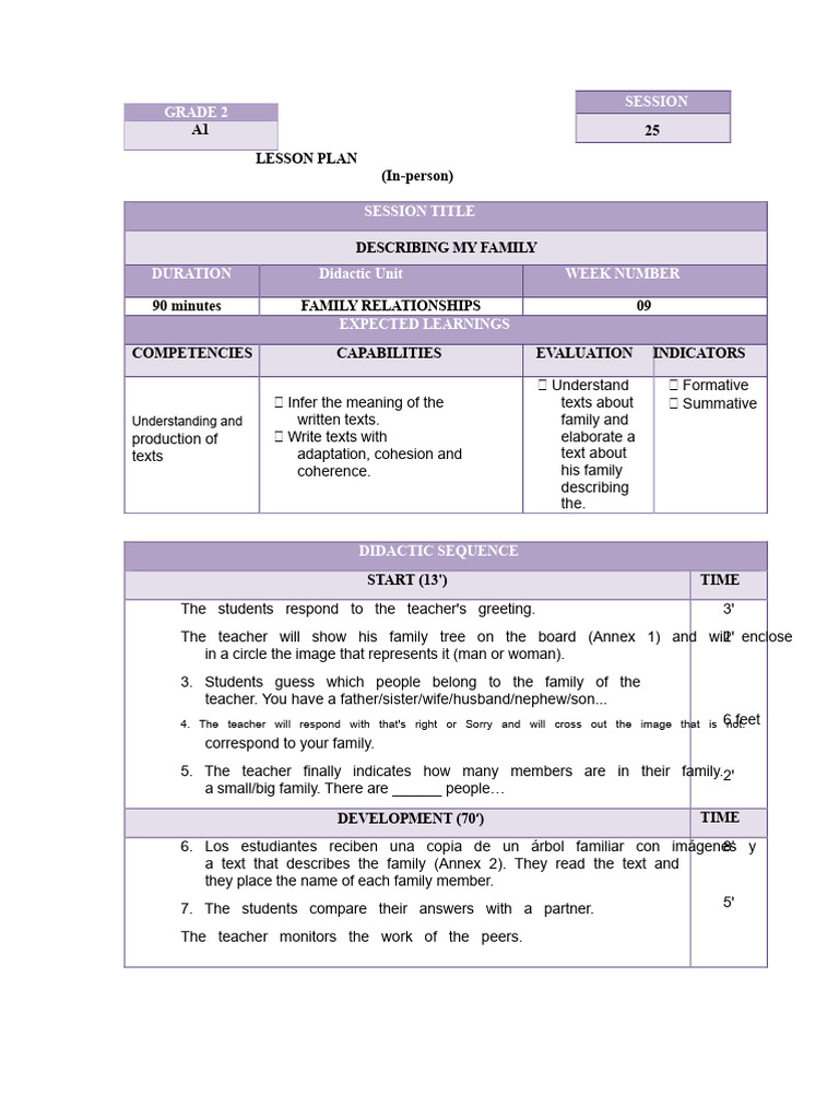 Describing My Family | PDF | Grandparent | Learning