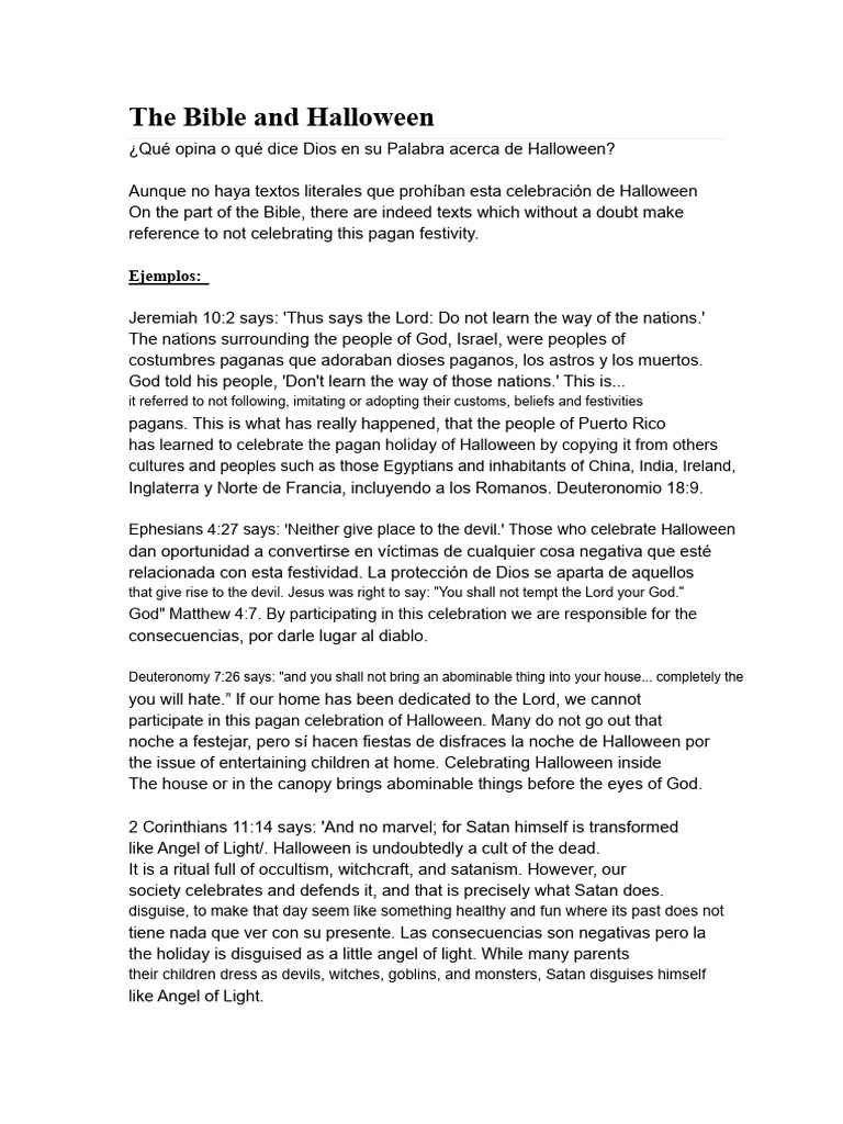 The Bible and Halloween | PDF | Satanism | Halloween