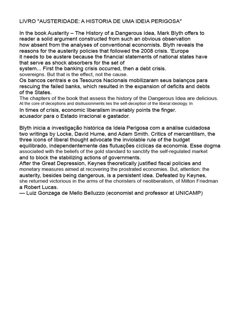 Book - Austerity - The History of A Dangerous Idea - PDF | PDF