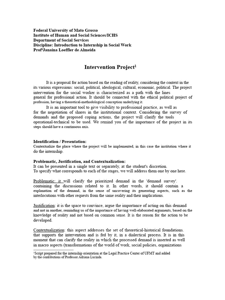 What Is An Intervention Project? | PDF | Methodology