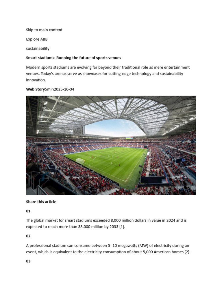 Smart Stadiums | PDF | Energy Conservation | Building Automation