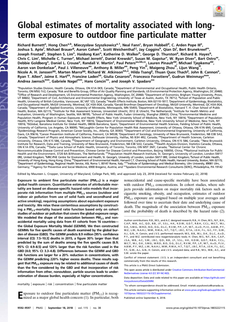 Global Estimates of Mortality Associated With Long Term Exposure To ...