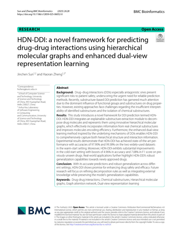 HDN-DDI: Predicting Drug-Drug Interactions | PDF | Receiver Operating ...