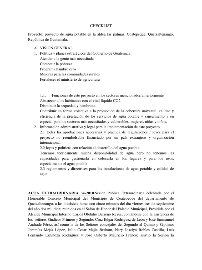 Checklist Final | PDF | Cuenca de drenaje | Agua