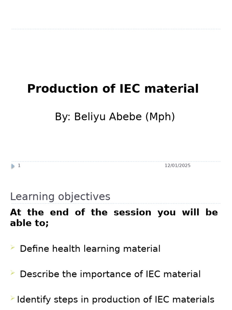 IEC Material Production for Health Education | PDF | Target Audience ...