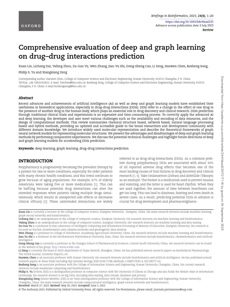 2023 - Comprehensive Evaluation of Deep and Graph Learning On Drug-Drug ...