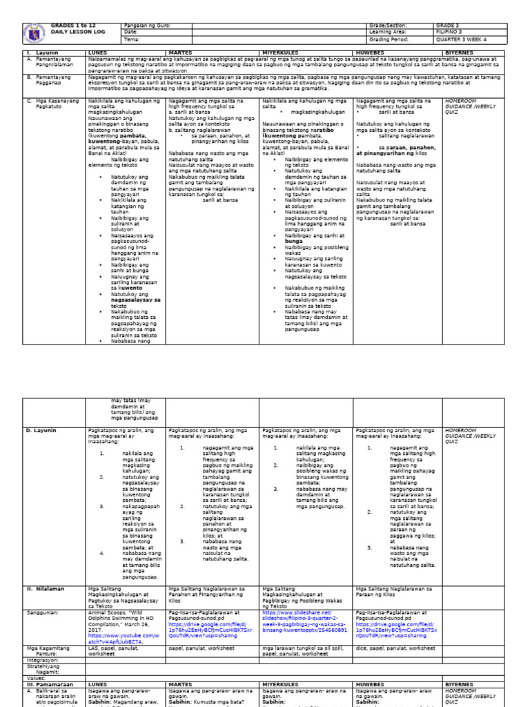 Filipino DLL | PDF