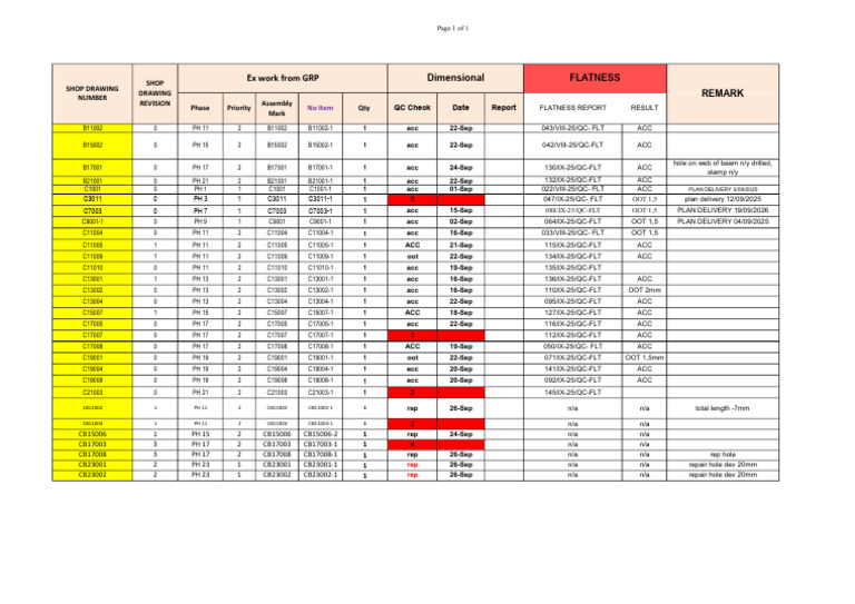 Flatness Report and QC Check Summary | PDF