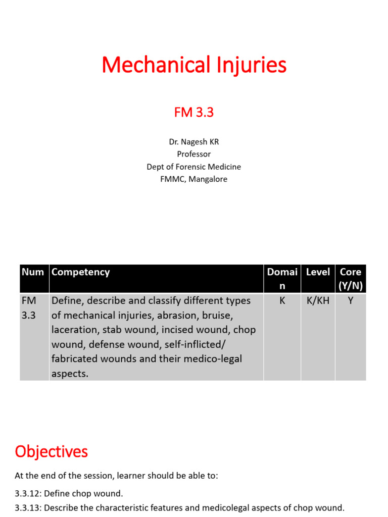Mechanial Injuries - 3 | PDF | Wound | Medical Specialties