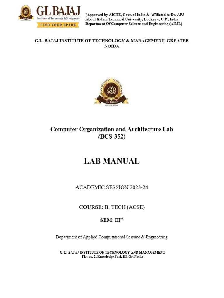 COA Lab Manual | PDF | Logic Gate | Computer Engineering