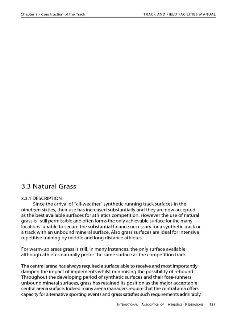 Benefits and Considerations of Natural Grass | PDF | Porosity | Track ...
