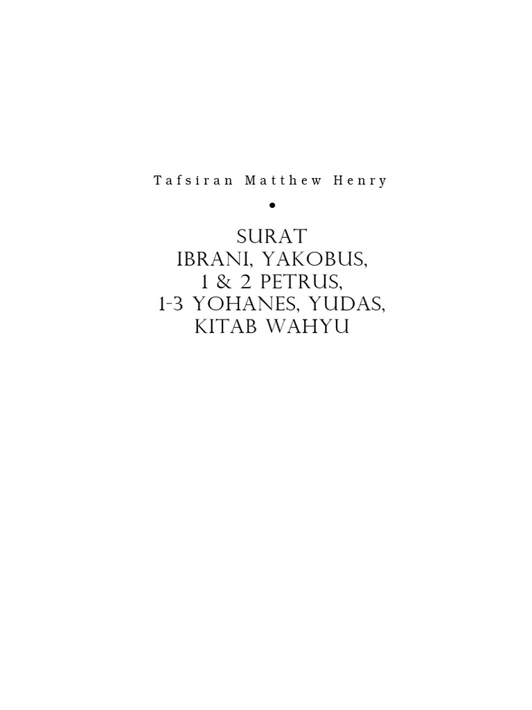 Tafsiran Surat Ibrani dan Lainnya | PDF