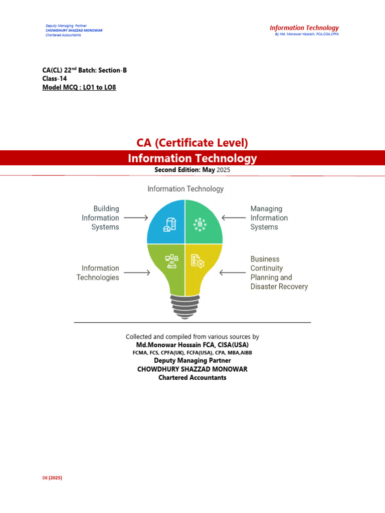 LO1 To LO8 - CA (CL) - IT - (New) - 22nd Batch (Section-B) - Model MCQ ...