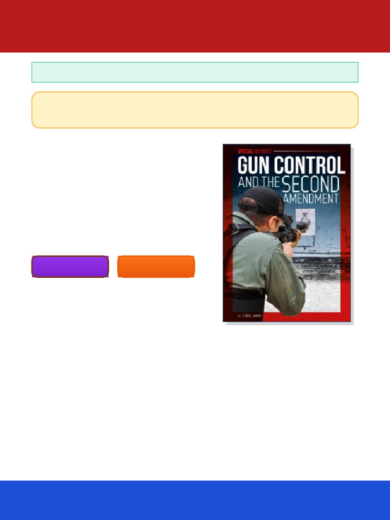 Gun Control and The Second Amendment 1st Edition Carol Hand Ebook ...