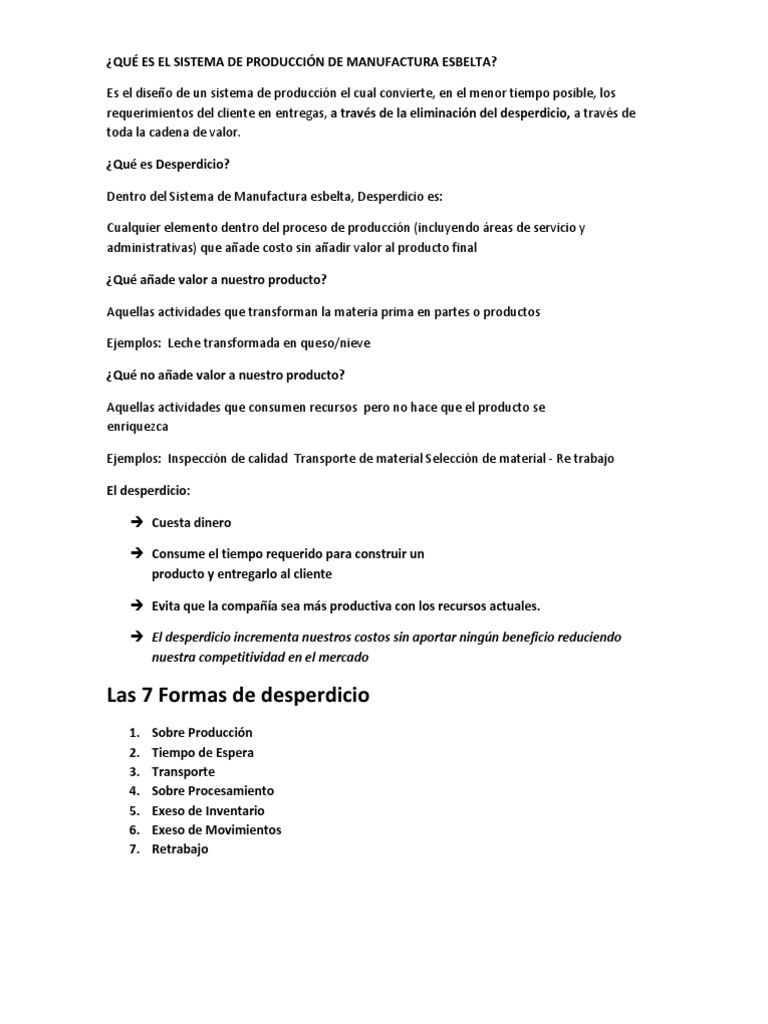 7 Desperdicios | PDF | Lean Manufacturing | Inventario