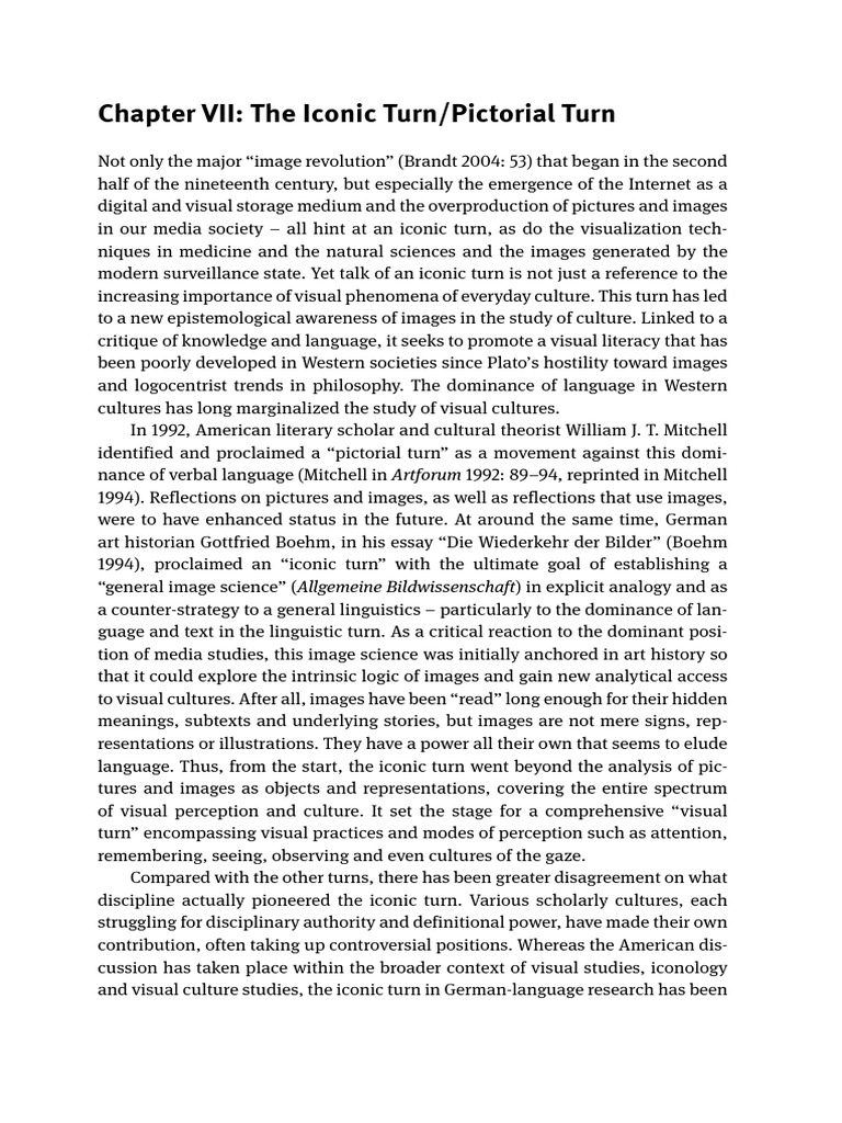 Chapter VII - The Iconic Turn Pictorial Turn | PDF | Image | Art History