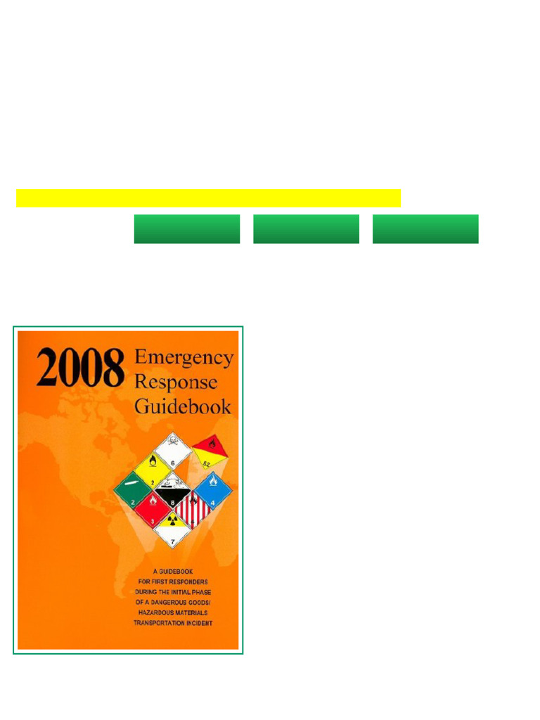 Emergency Response Guidebook A Guidebook for First Repsponders During ...