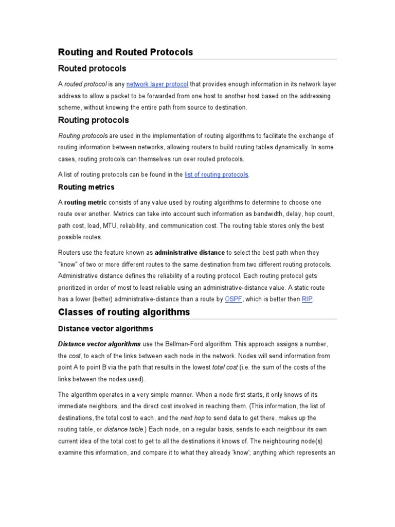 Routing and Routed Protocols | PDF | Routing | Internet Protocols
