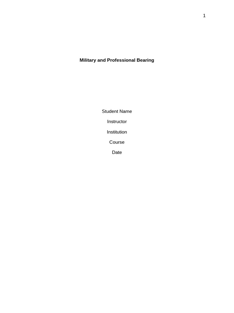 Military and Professional Bearing Essentials | PDF | Leadership ...