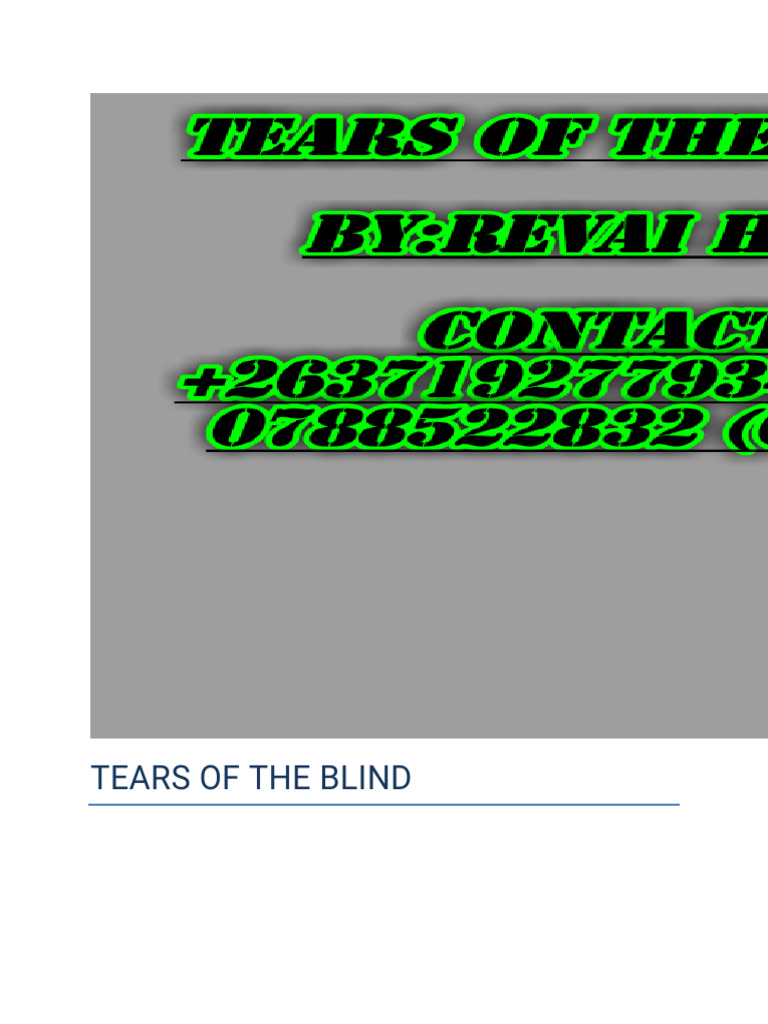 Tears of The Blind (Ss2) | PDF