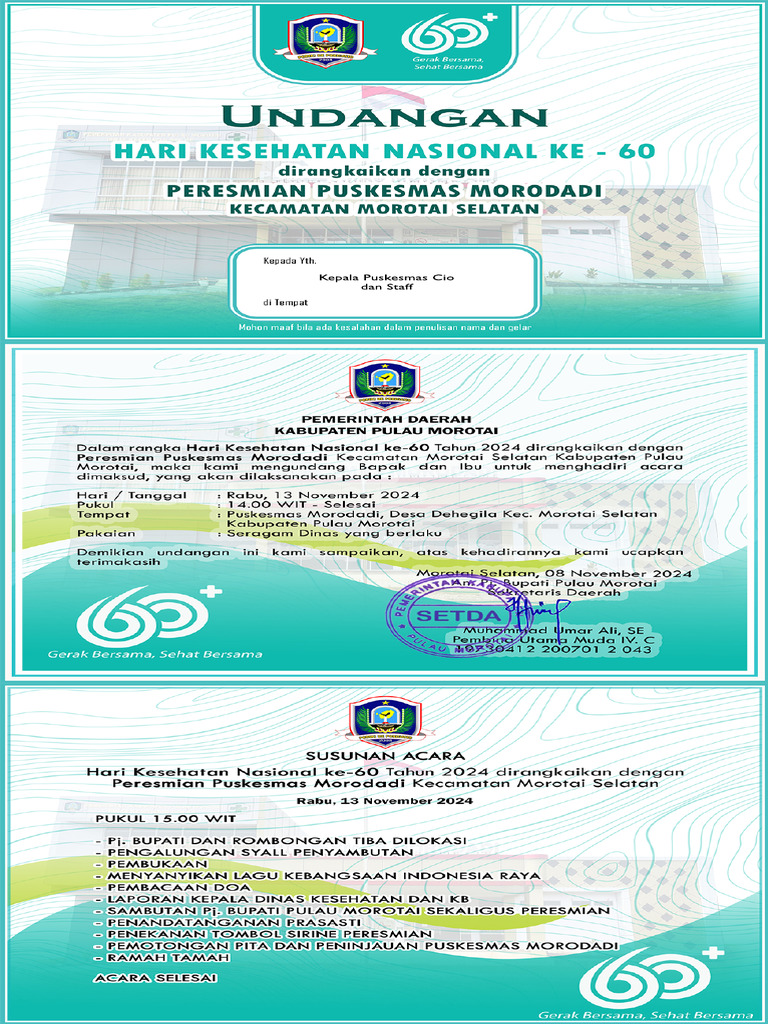 Undangan HKN 60 Puskesmas Cio | PDF