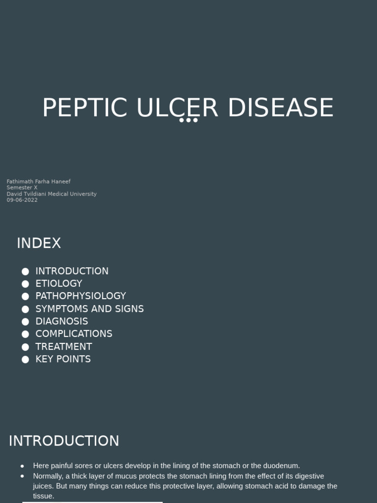 Peptic Ulcer Disease | PDF | Gastroenterology | Medical Specialties