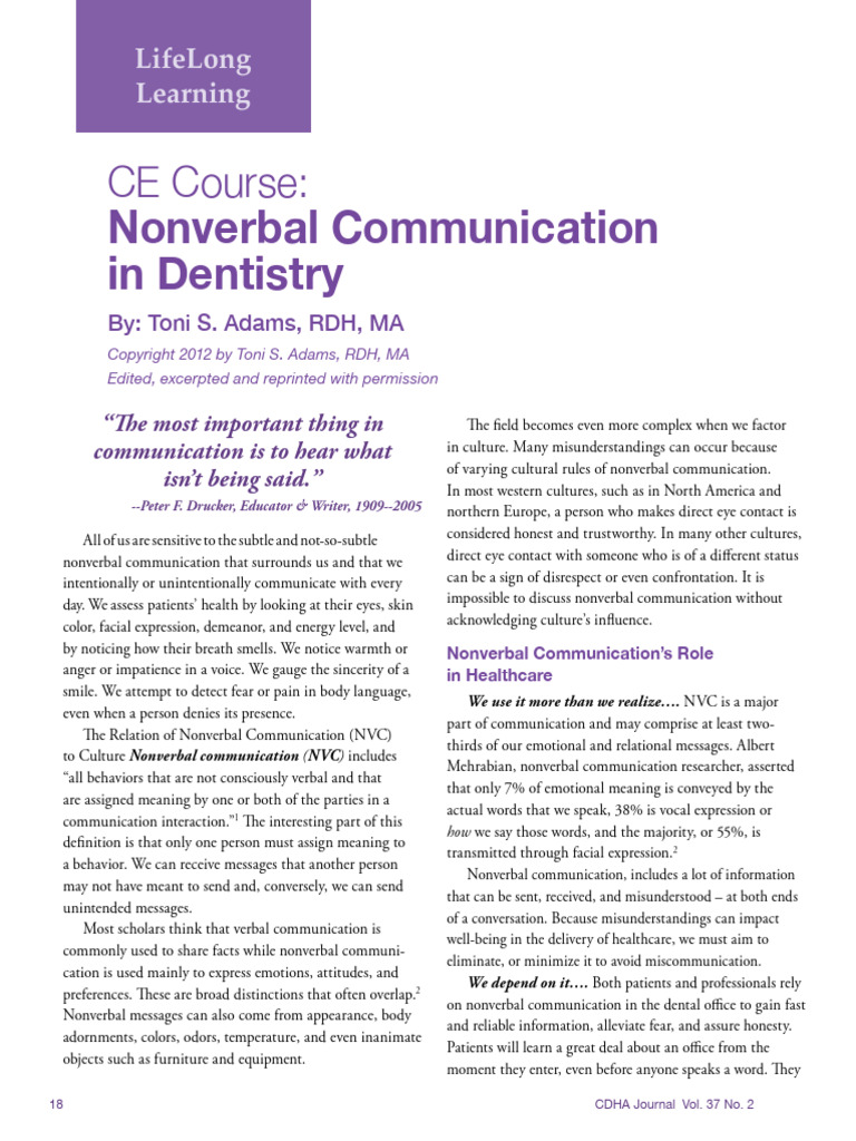 Nonverbal Communication | PDF | Nonverbal Communication | Body Language