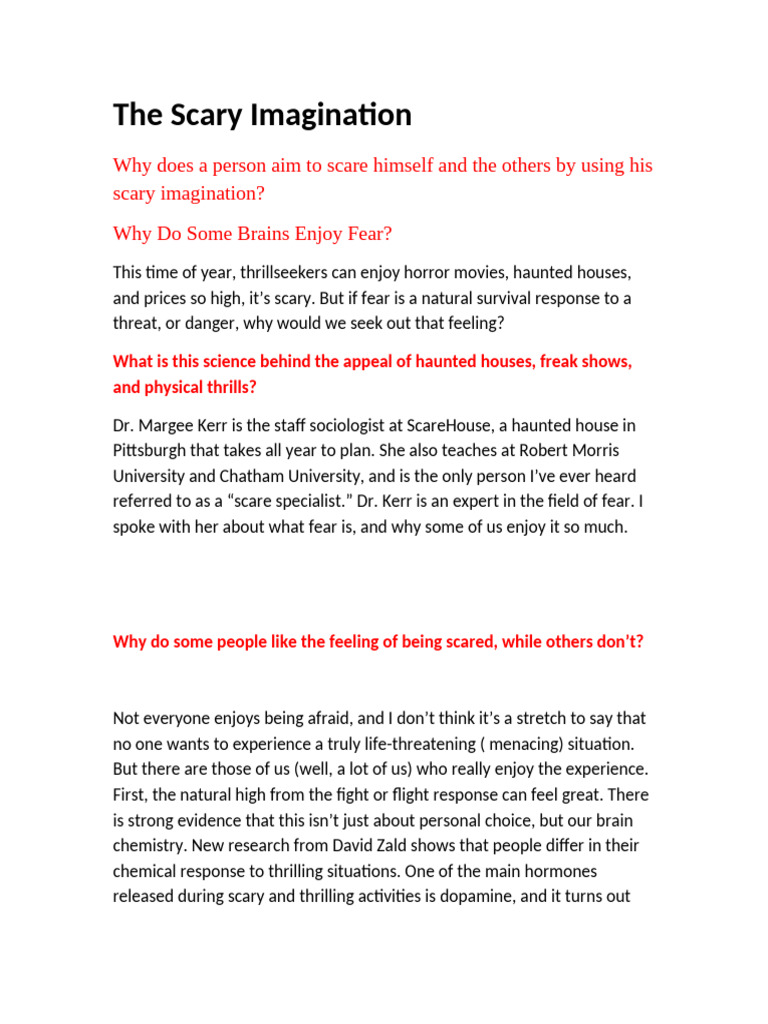 The Psychology of Enjoying Fear | PDF | Fear | Monsters