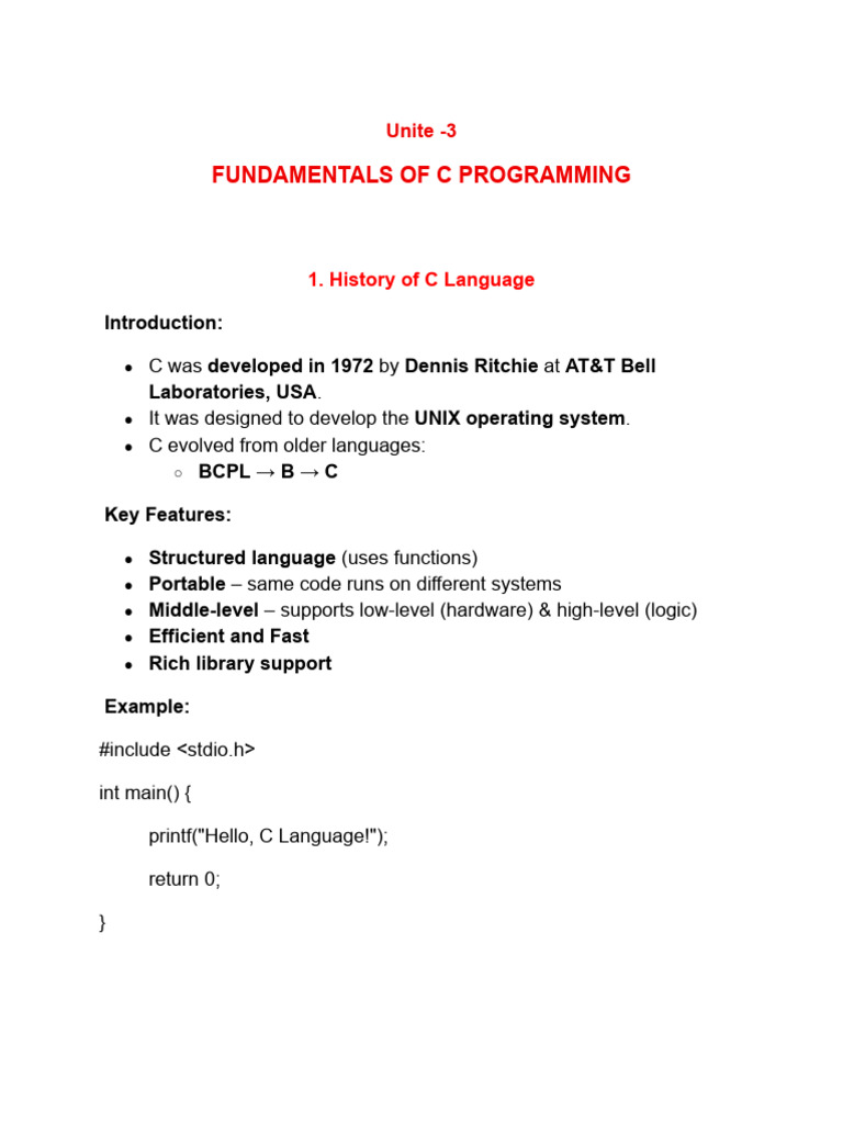 Unite -3 | PDF | C (Programming Language) | Control Flow